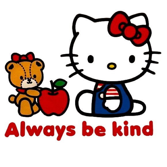 Hello Kitty | Tops | New Hello Kitty Always Be Kind White Cropped Shirt ...